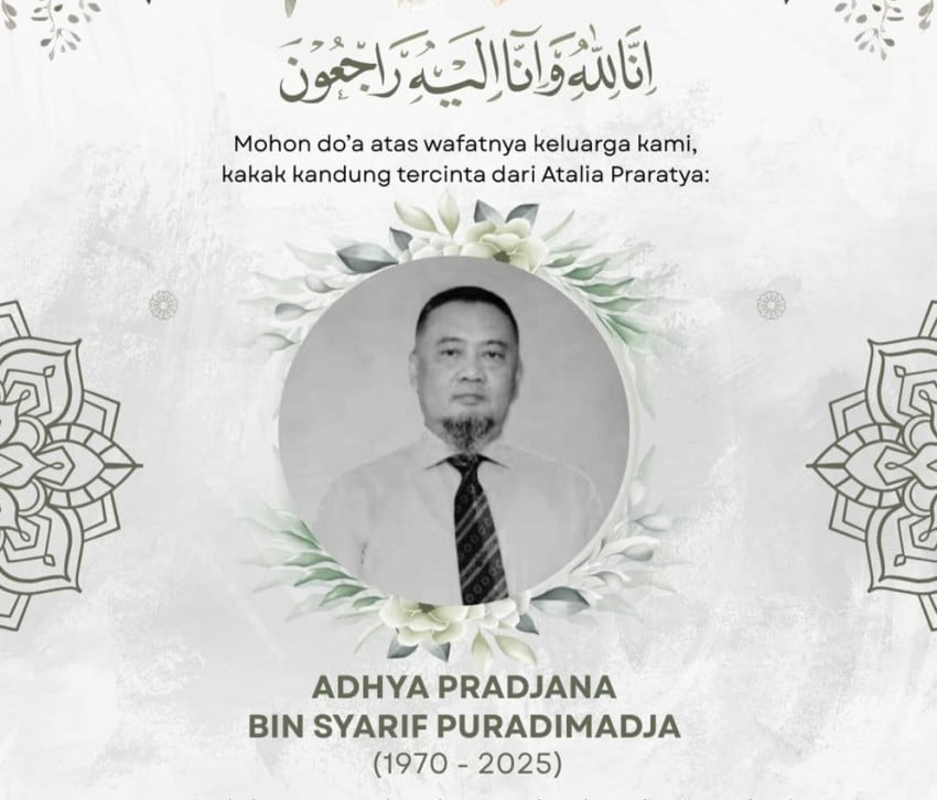 Kabar Duka, Kakak Kandung Atalia Praratya Meninggal Dunia - Ruang Bibir